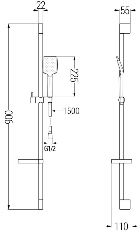 Mexen sprchový set DS62, chrom, 785624583-00
