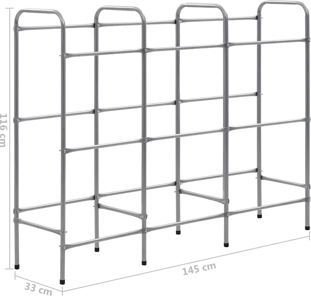 Skladový regál na 9 přepravek stříbrný 145 x 33 x 116 cm ocel 285214