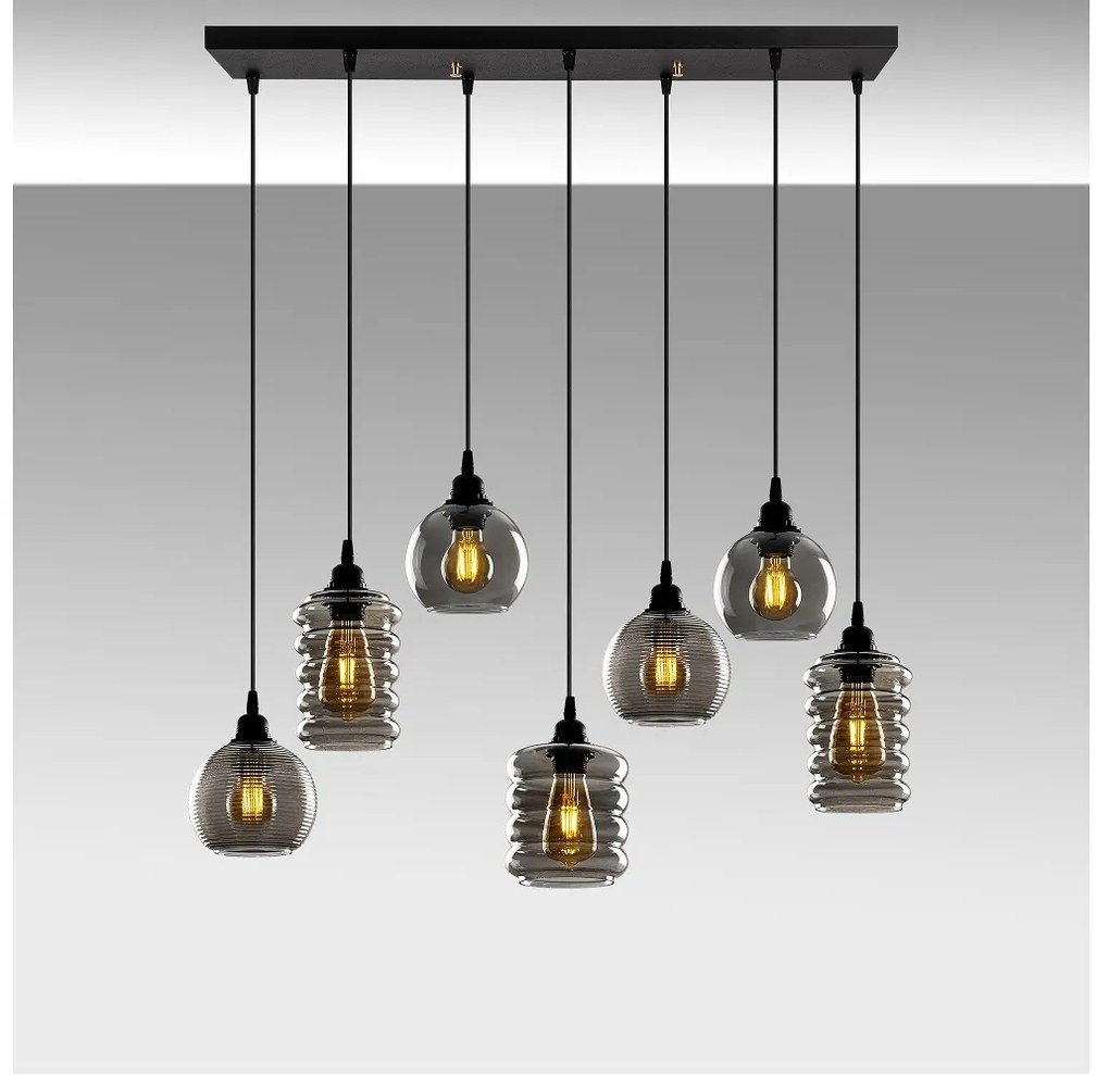 Designový lustr Walden 85 cm kouřový