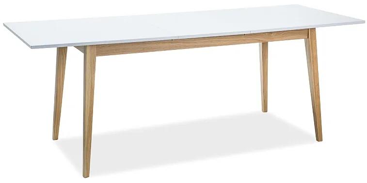 Bílý jídelní stůl CESAR 120(165)x68, rozkládací
