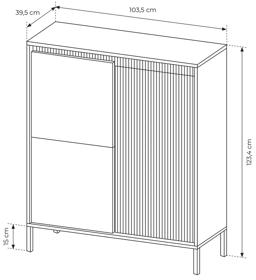 SENSO c | komoda 3D | 103,5 cm | černá