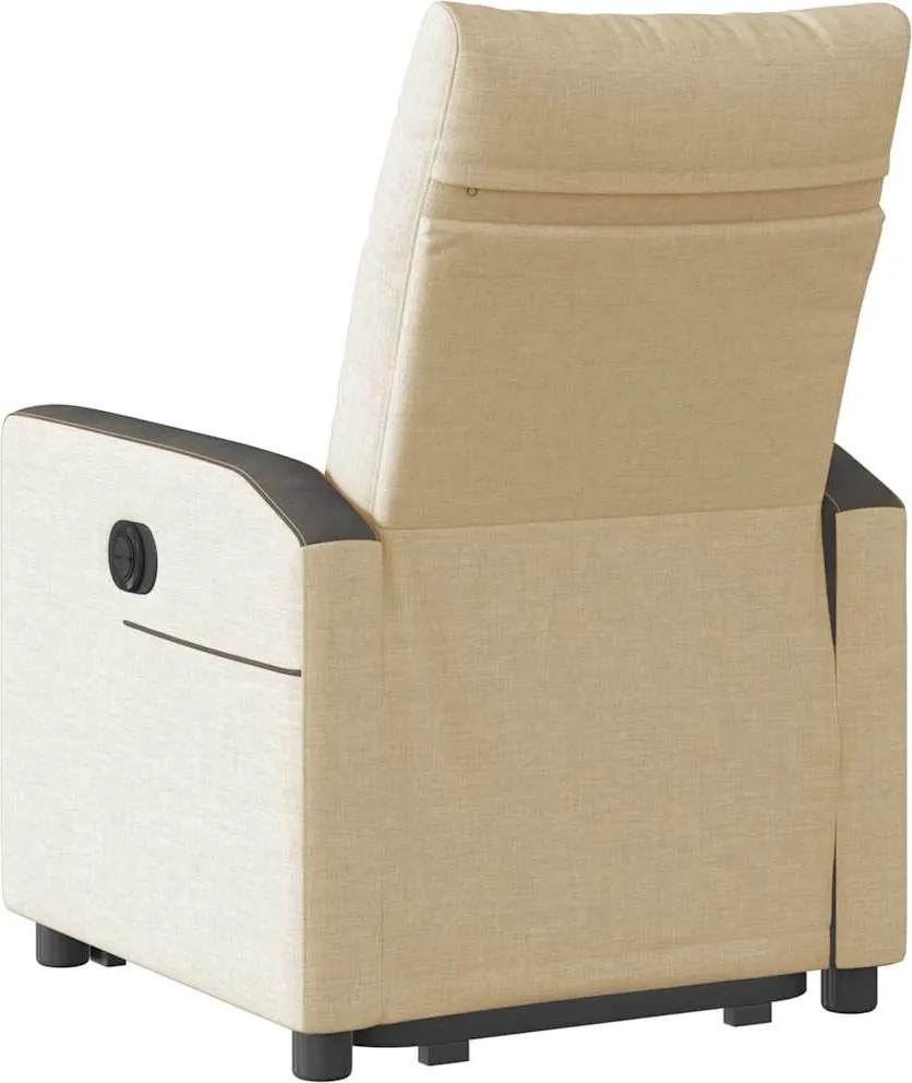 Zvedací polohovací křeslo krémové textil 3324056