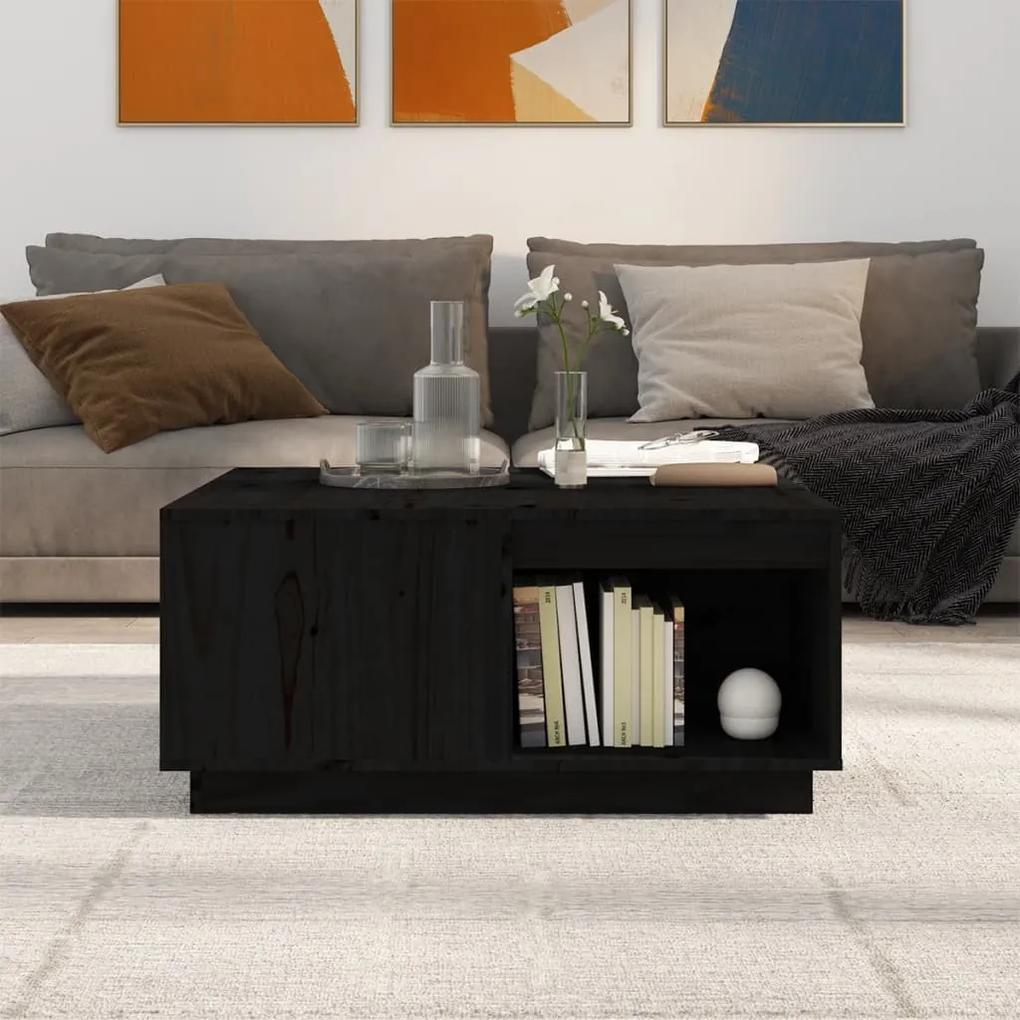vidaXL Konferenční stolek 80x81x36,5 cm masivní borové dřevo [814528] Barva: Černá