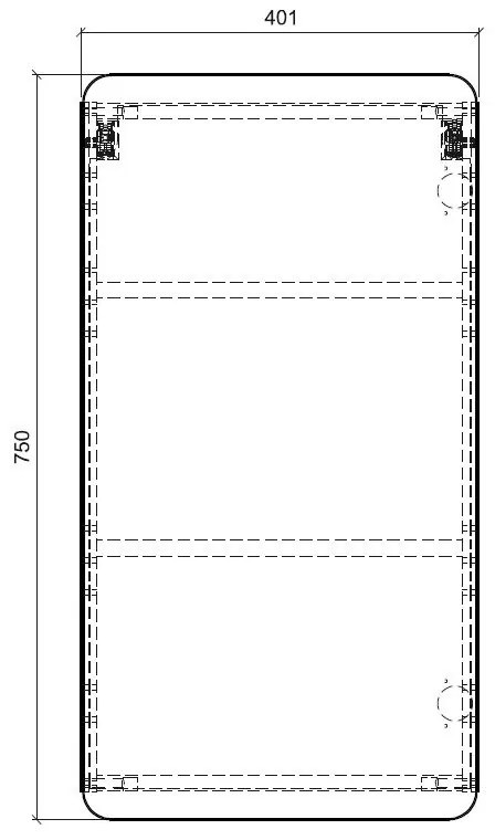 Koupelnová závěsná skříňka BÁRA 40 cm - se zrcadlem