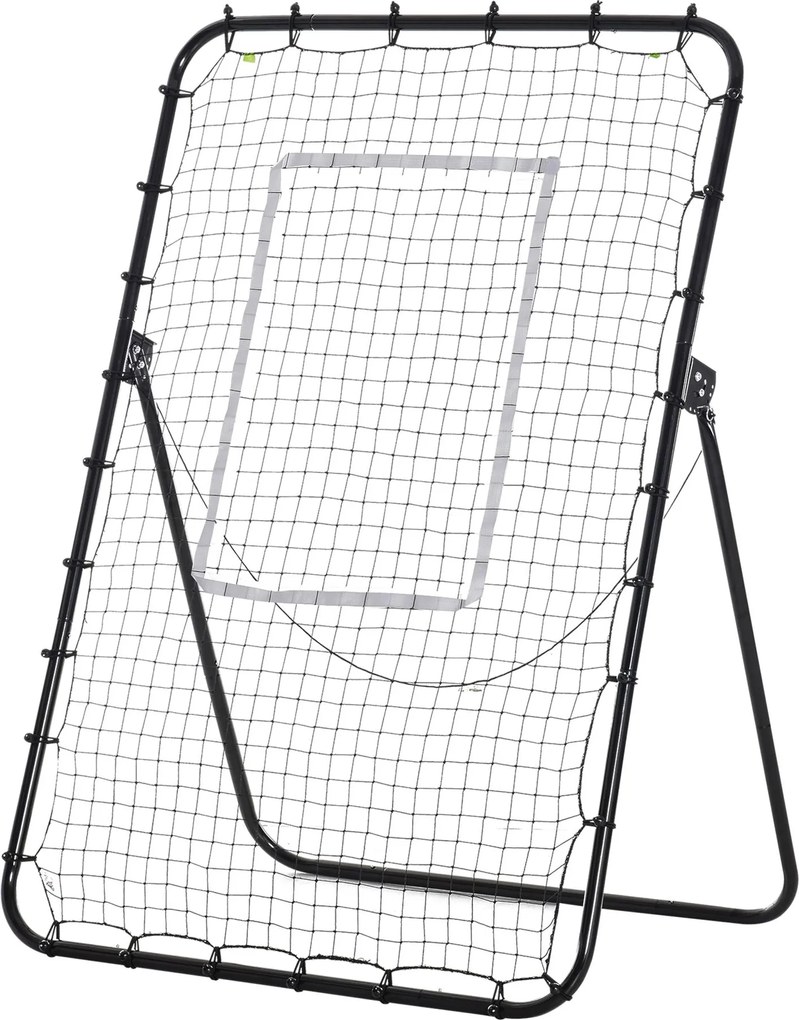 HOMCOM Fotbalový Rebounder, Skládací Fotbalová Brána, Odrazová Stěna s 4 Nastavitelnými Úrovněmi, Kovový Rám pro Děti a Dospělé 123 x 73 x 178,5 cm, Č