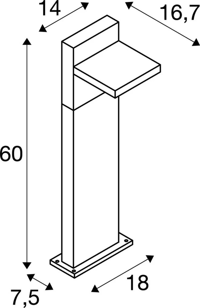 LA 1002991 ABRIDOR POLE 60 Outdoor, stojací LED svítidlo, IP55, antracitové, 3000/4000K - BIG WHITE (SLV)