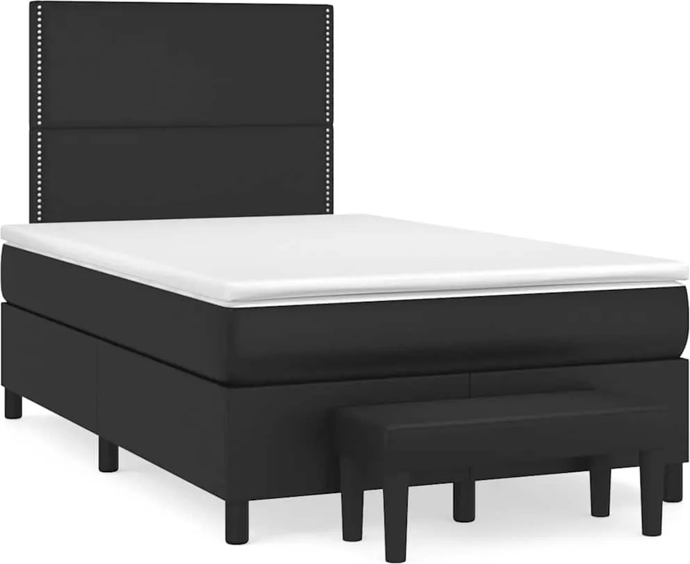 Box spring postel s matrací černá 120x190 cm umělá kůže 3270445