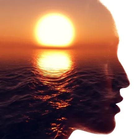 Obraz žena v západu slunce Velikost (šířka x výška): 150x100 cm