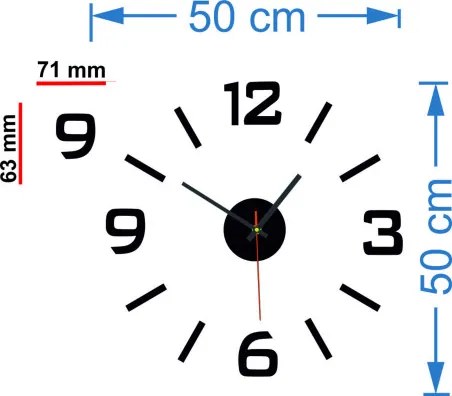 Nalepovací nástěnné hodiny z akrylu – moderní 3D plexi hodiny | SENTOP X0089