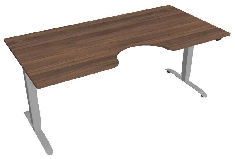 Hobis Motion Elektr. nastavitelný stůl 180x90 - HOBIS ERGO MOTION MSE 2 1800 Dekor stolové desky: ořech, Barva kovové podnože: stříbrná