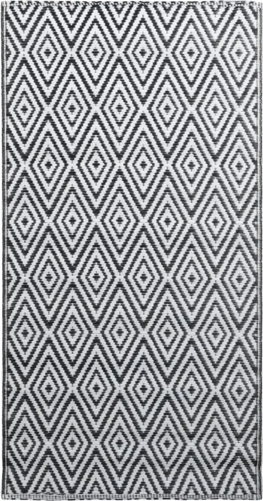 Venkovní koberec ARAKIL bílý a černý 160 x 230 cm PP 310430