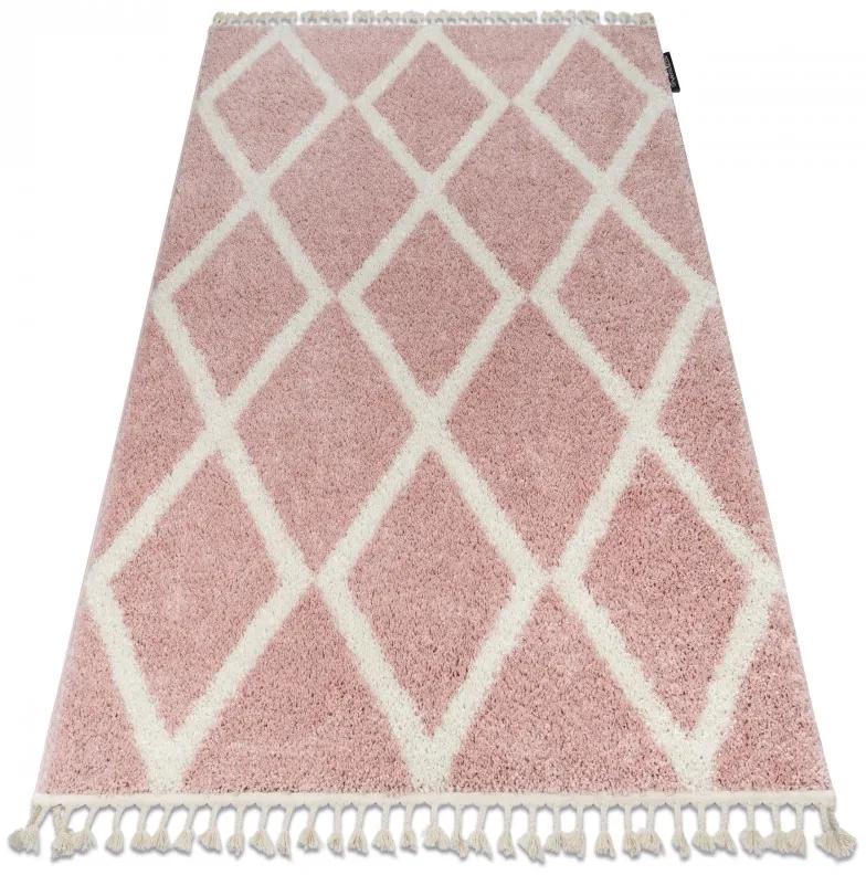Kusový koberec BERBER TROIK A0010 růžový bílý Rozměr: 60x300 cm
