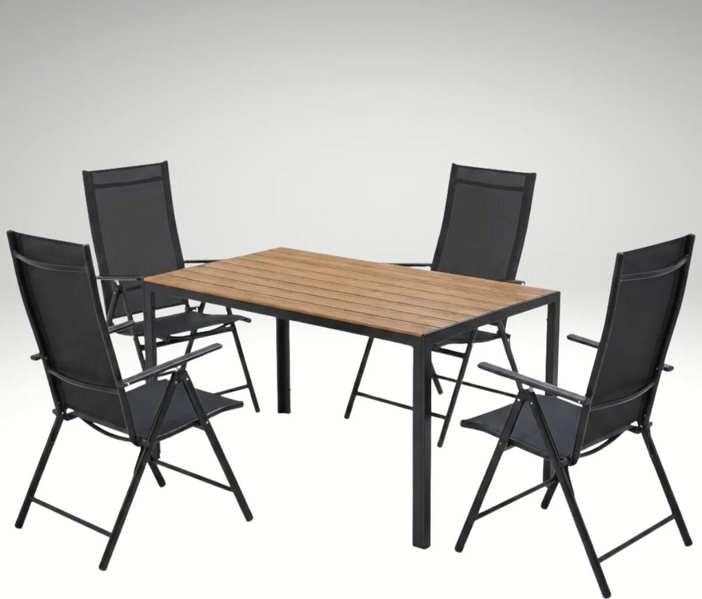 Vikio Zahradní set 140x80 pro 4 osoby skládací židle V134-P2 přírodní