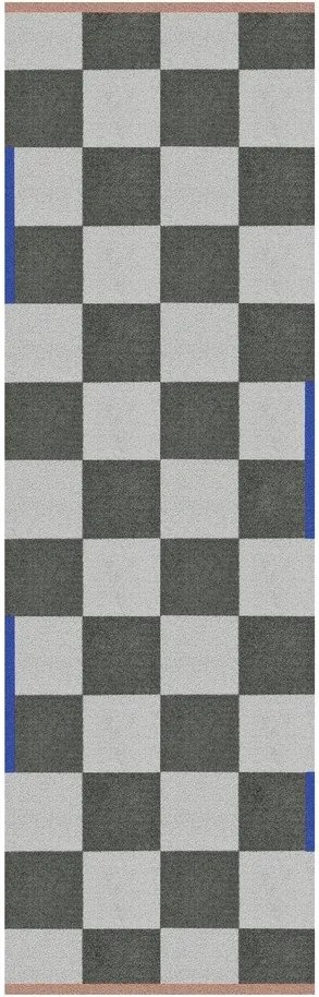 Tmavě zelený/krémový pratelný běhoun 77x242 cm Square – Mette Ditmer Denmark