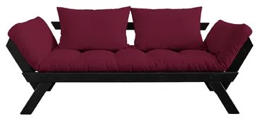 sofa BEBOP by Karup - 75*180 cm black (černá) + futon bordeaux 710