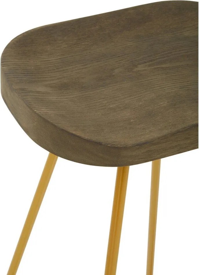 Barová stolička z jilmového dřeva ve zlaté barvě/v přírodní barvě (výška sedáku 78 cm) District – Premier Housewares