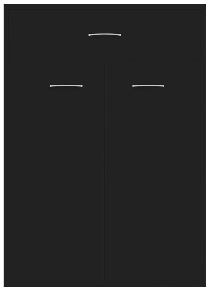 vidaXL Botník černý 60 x 35 x 84 cm dřevotříska