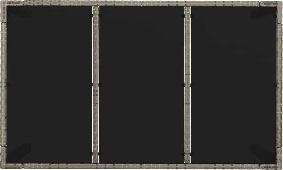 Zahradní stůl se skleněnou deskou šedý 150x90x75 cm polyratan 319900