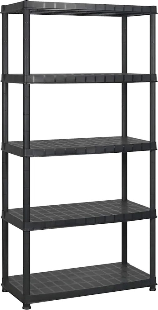 Úložný regál 5patrový černý 183 x 45,7 x 185 cm plast 3059854