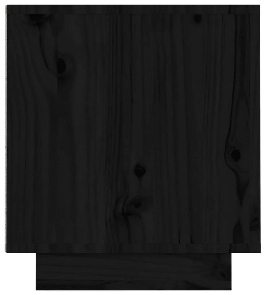 TV skříňka černá 140 x 35 x 40 cm masivní borové dřevo