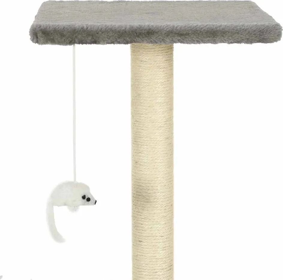 Škrabadlo pro kočky se sisalovými sloupky 95 cm šedé 170512