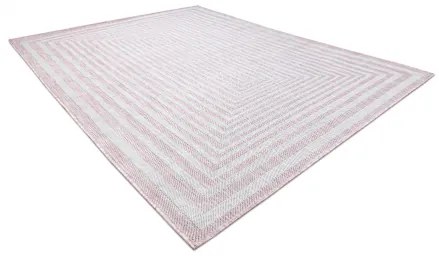 koberec SISAL SION bludiště 22376 ploché tkaní růžový / ecru velikost 200x290 cm | krásné koberce cz