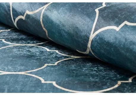 Dywany Luszczow Kusový koberec ANDRE pratelný 1181 Marocká mřížka protiskluz, modrý Rozměr koberce: 80 x 150 cm