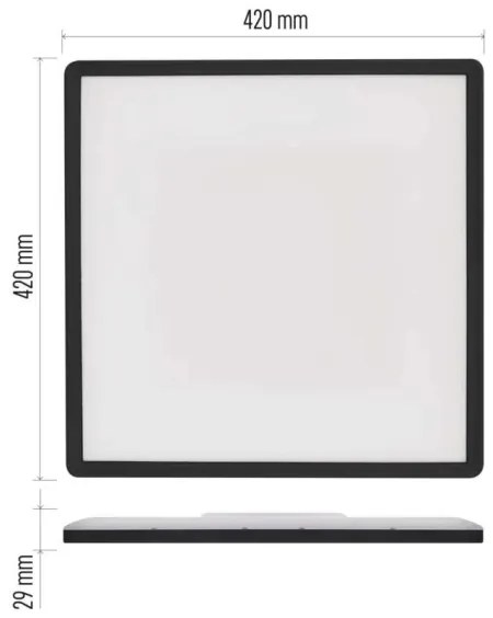 LED Stropní svítidlo FLORI LED/22W/230V 4000K černá 42x42 cm