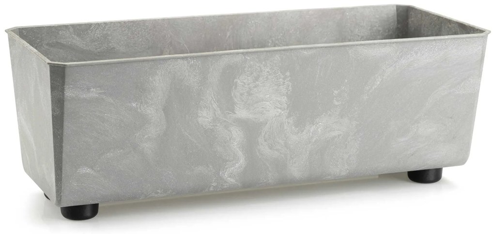PLASTOVÝ KVĚTINÁČ SALVIA 37,5X17 CM IMITACE BETONU ŠEDÁ