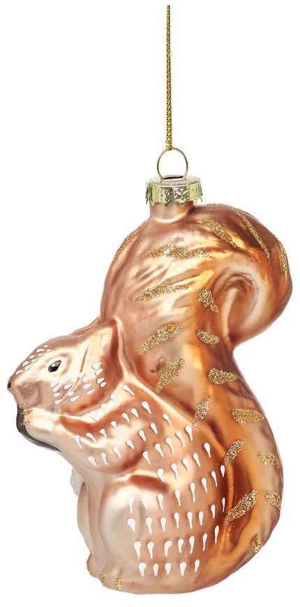 Skleněná ručně vyrobená vánoční ozdoba 4,5 cm Woodland Squirrel – Sass &amp; Belle