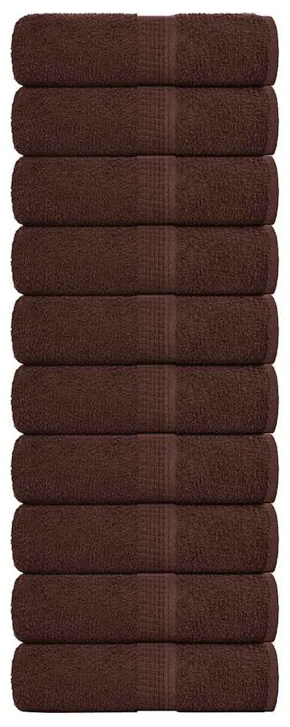 Ručníky pro hosty FROGN 10 ks hnědé 30x50 cm 360 g/m² 136757