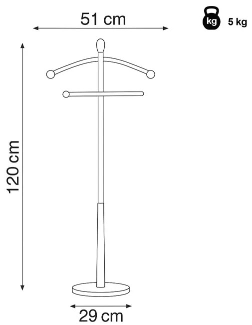 Autronic Němý sluha 82646 Odstín: Černá