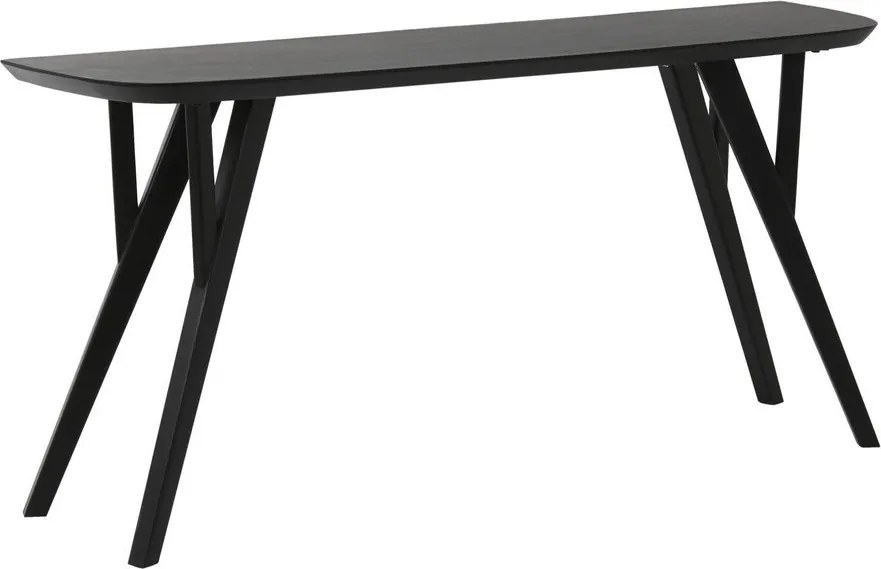 Matně černý konzolový stolek z masivu akácie 44x160 cm Quenza – Light & Living