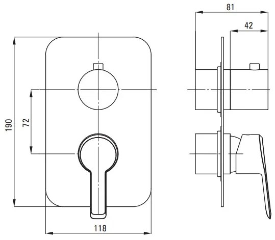 Deante Arnika, vnější krytka pro podomítkové těleso BOX, titanová, DEA-BXY_DQAM