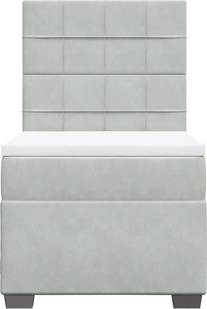 Box spring postel s matrací světle šedá 90x200 cm samet 3290810