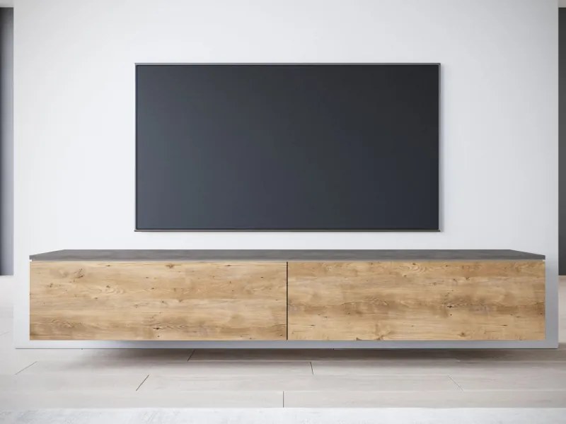 TV stolek Dlone 180, Barva: matera / breslau kaštan, Osvětlení: bez osvětlení