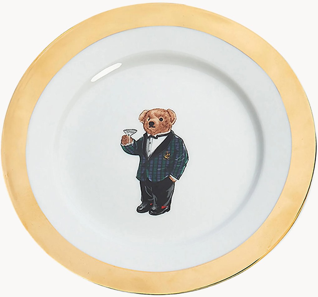 Sada snídaňových talířů z porcelánu's 24karátovým zlatem Thompson, 4 díly