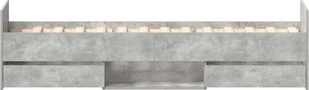 Rám postele s hlavovým a nožním čelem betonově šedý 75 x 190 cm 3203820