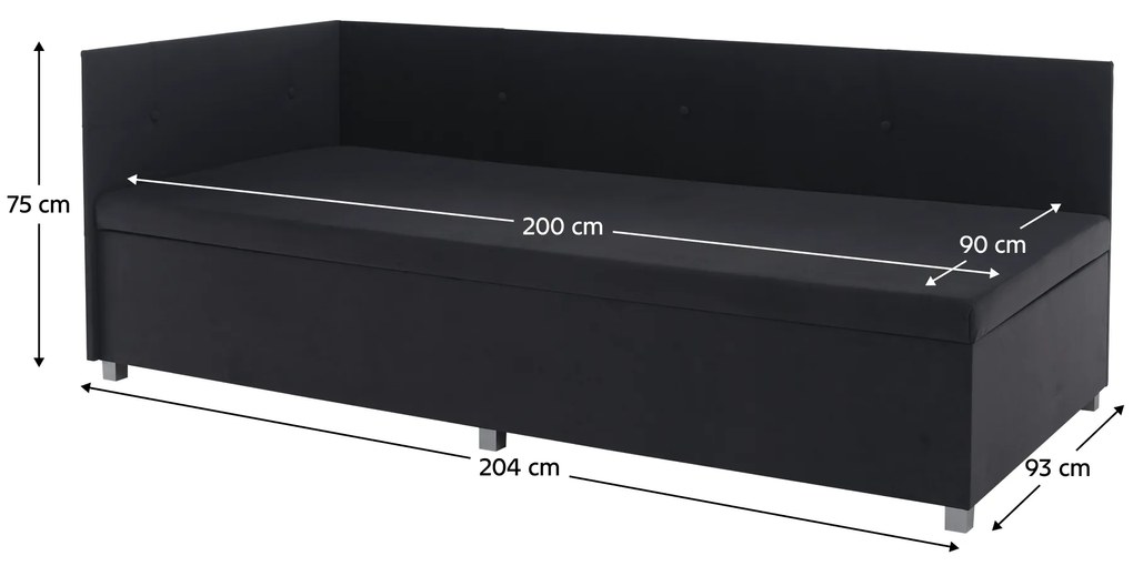 Kondela Válenda s úložným prostorem, šedá, AURIA UNI