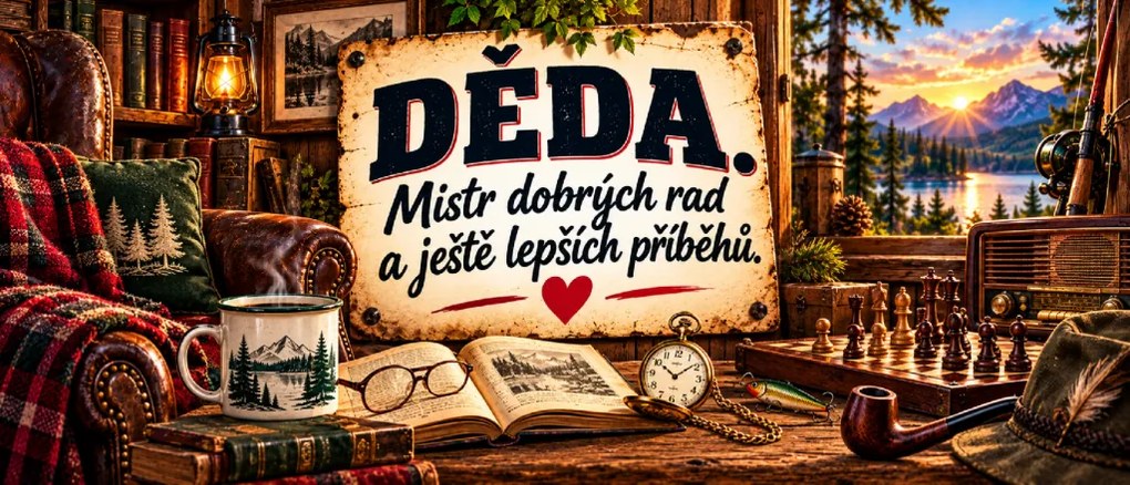 Srdcem darované Hrnek pro dědečka – DĚDA. Mistr dobrých rad a ještě lepších příběhů – 300 ml