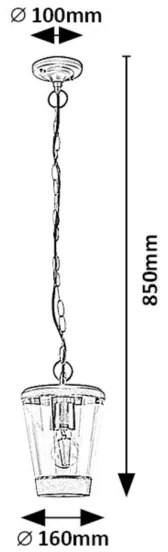 Rabalux 7268 - Venkovní lustr na řetězu SAVANO 1xE27/40W/230V IP44
