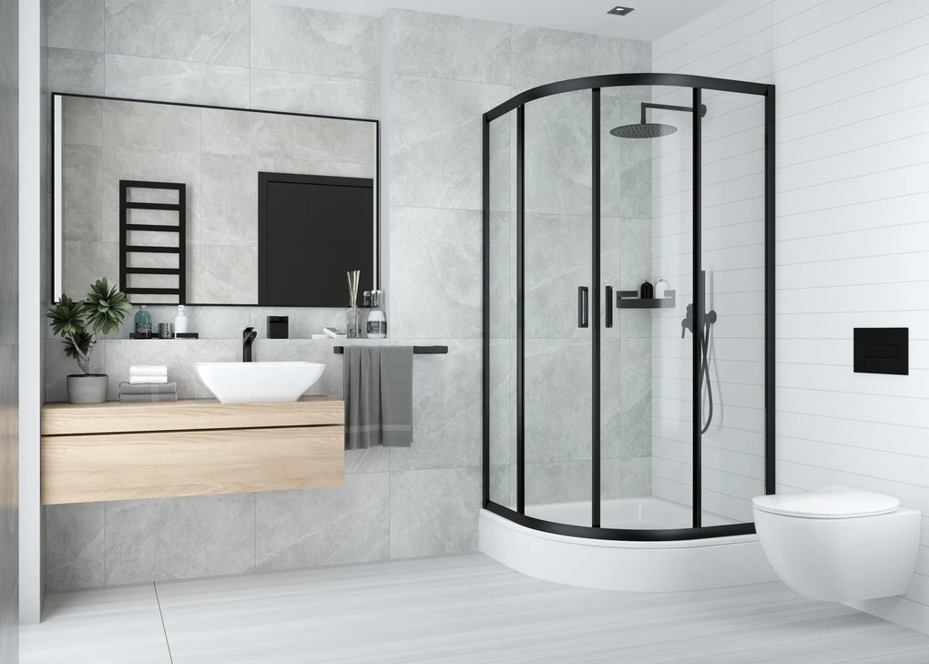 Deante Čtvrtkruhová sprchová vanička Plus II 80x80 cm, akrylát - KTU 032B