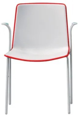 PEDRALI - Židle TWEET 895 bicolour DS s područkami - bílo-červená