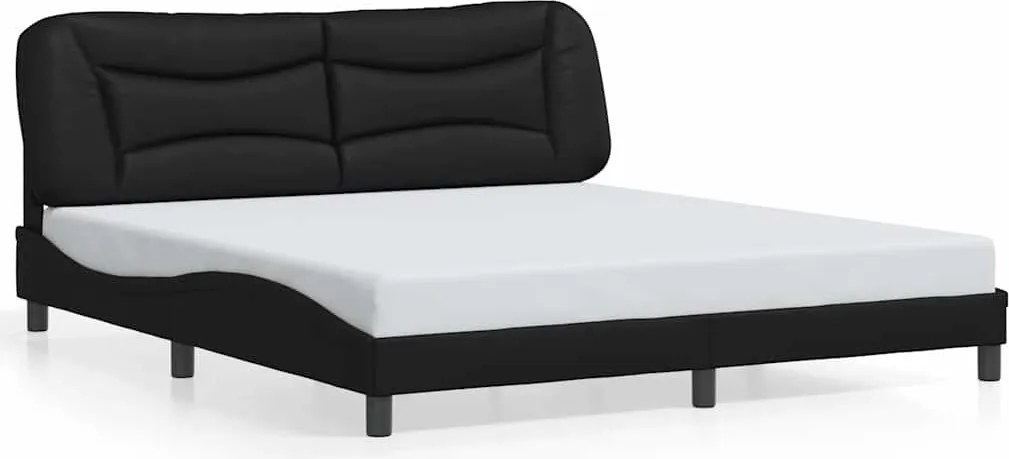 Rám postele s LED bez matrace Hvar černý 180 x 200 cm 3213948