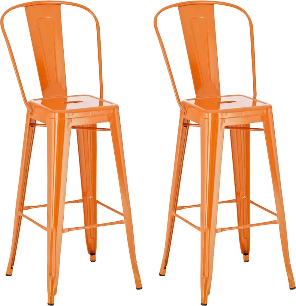 Sada 2 barových židlí Aiden – oranžová