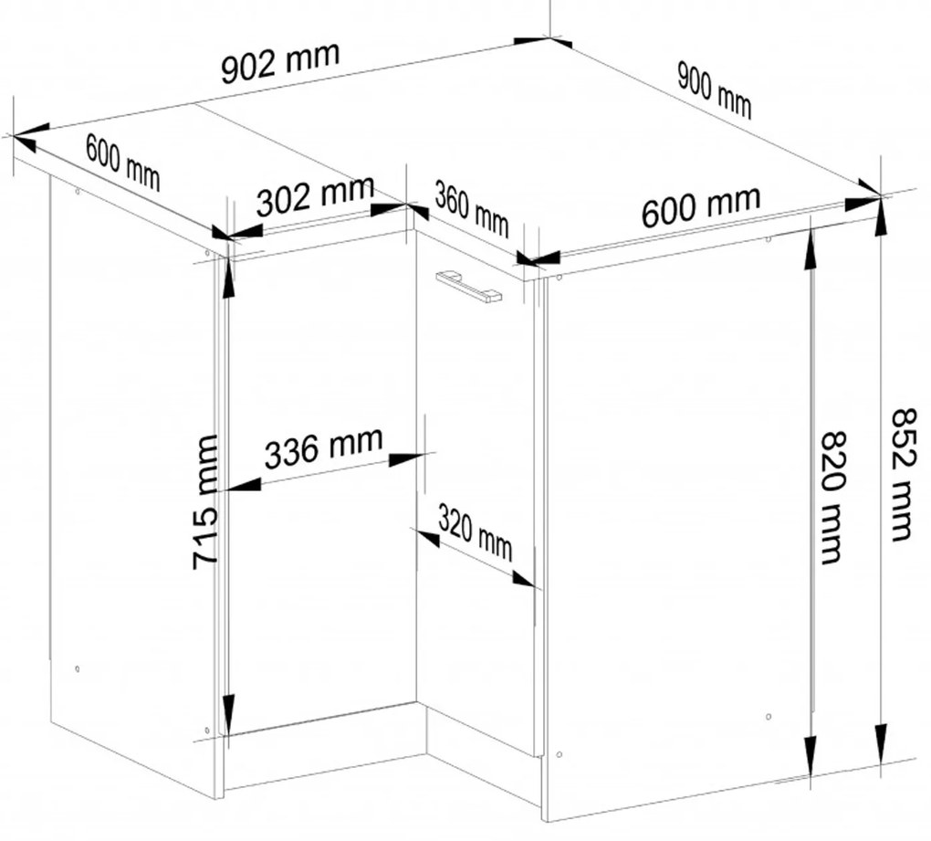 Kuchyňská skříňka OLIVIA S90/90 - bílá/cappuccino lesk