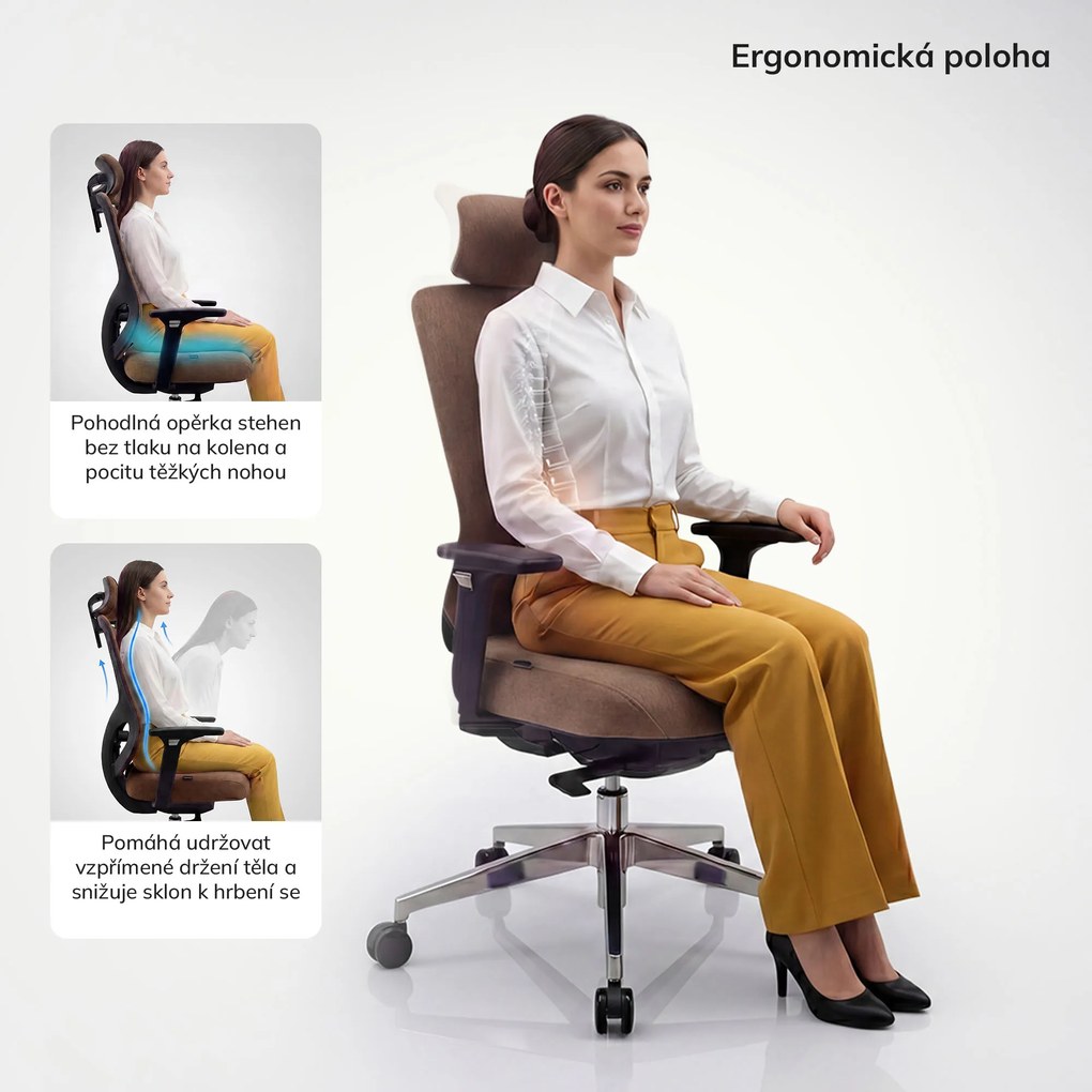 Ergonomická kancelářská židle hnědá AXIS