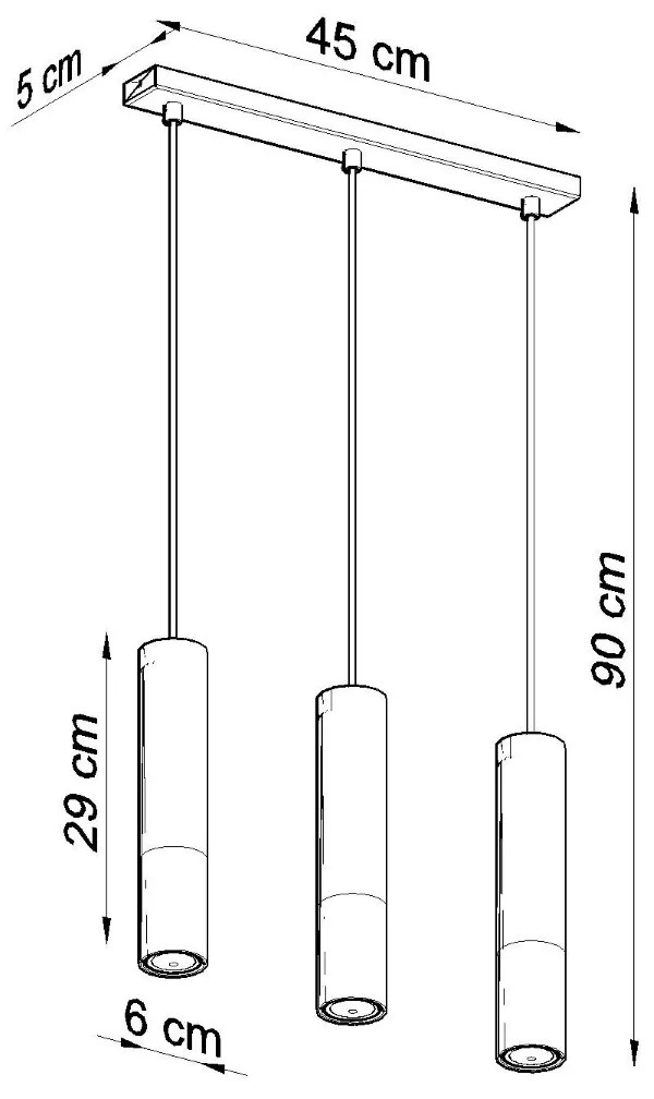 Sollux Lighting Závěsné svítidlo LOOPEZ 3L černé/chromové
