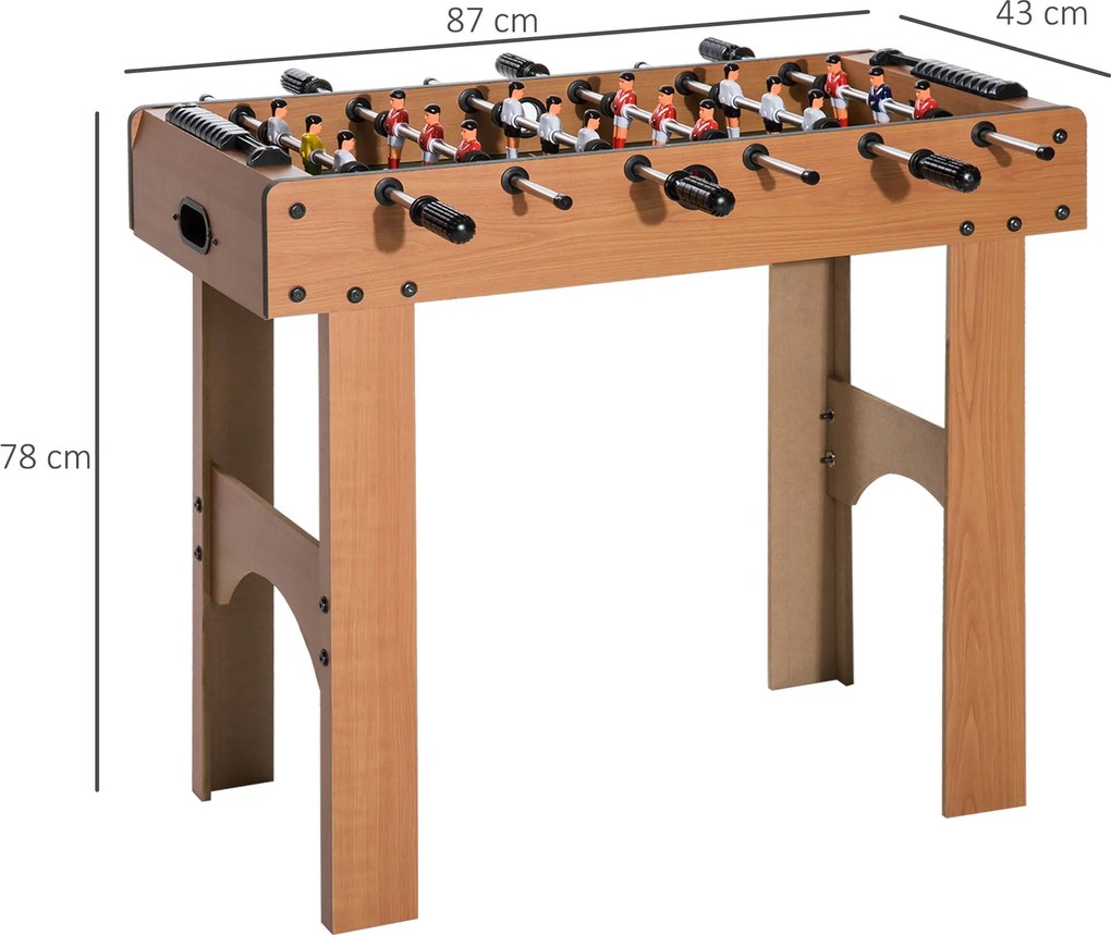 HOMCOM Profesionální fotbalový stůl pro děti a dospělé s MDF dřevěnými tyčemi 92x46x78cm
