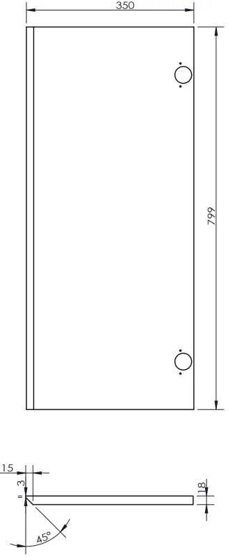 Mexen Rivel, koupelnový podstavec 35 cm, 2 dvířka, drážkovaný, matná šedá, 91A21-03016-2-BF62